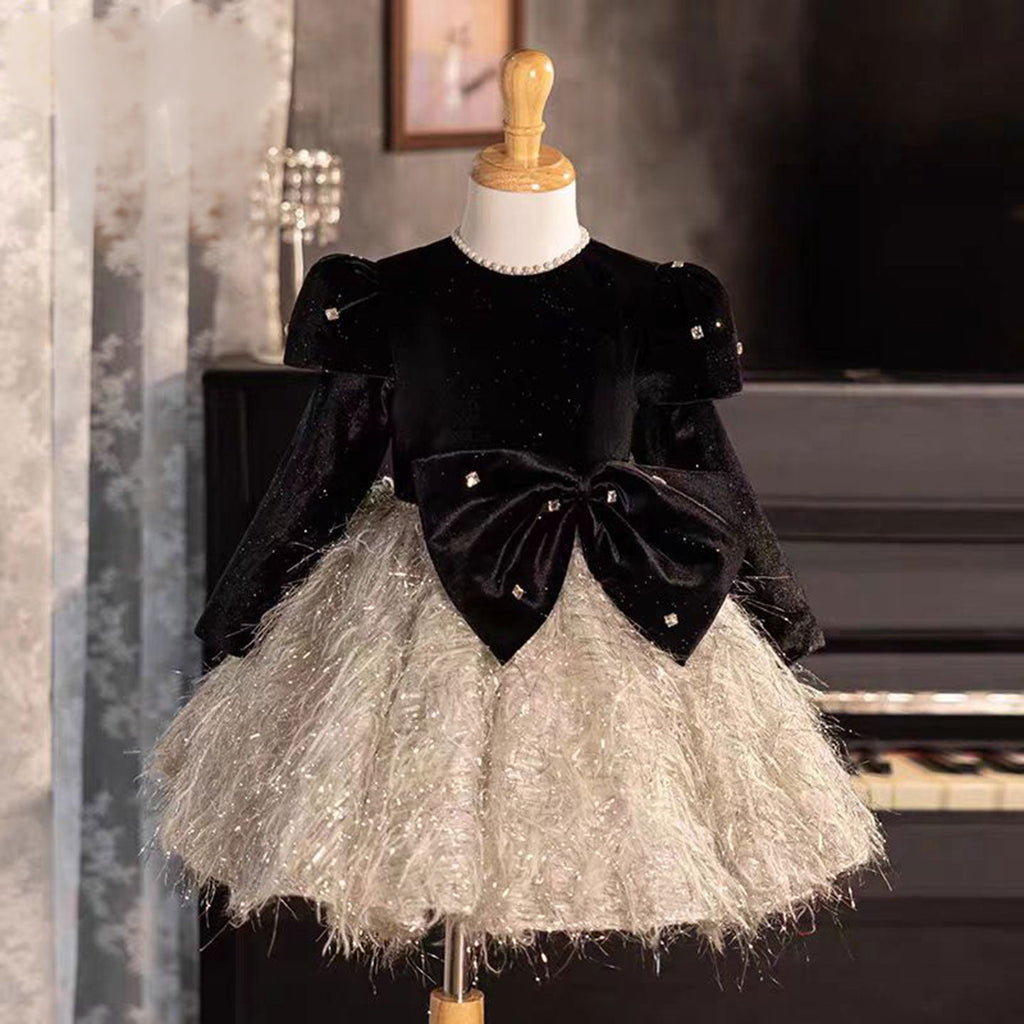 Black Velvet Princess Girl Dress for Birthday Pageant J724 – Jill Wish